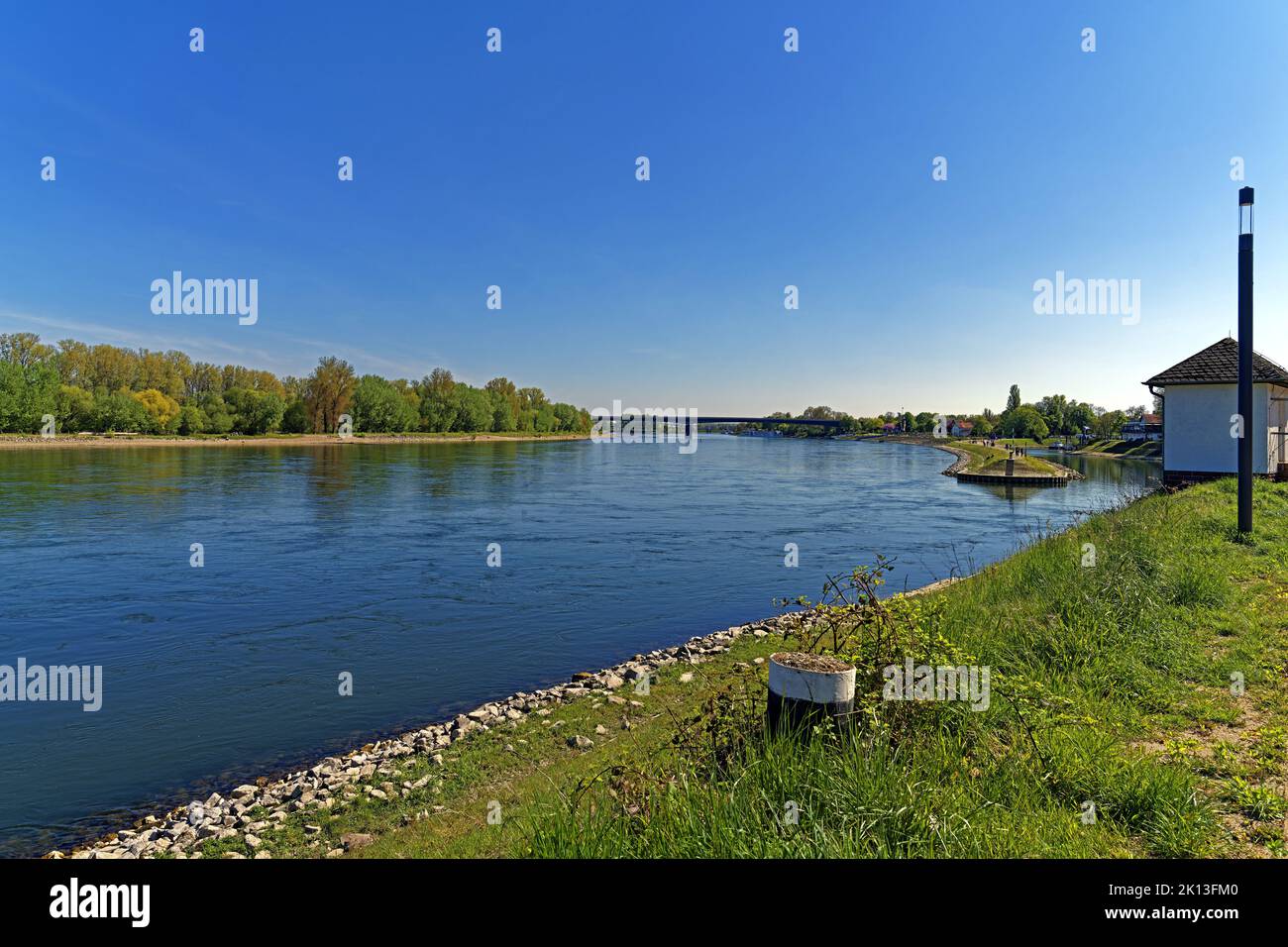 Fluß, Rhein, alter Hafen, Hafenbecken, Pegel Speyer Rhein *** Local ...