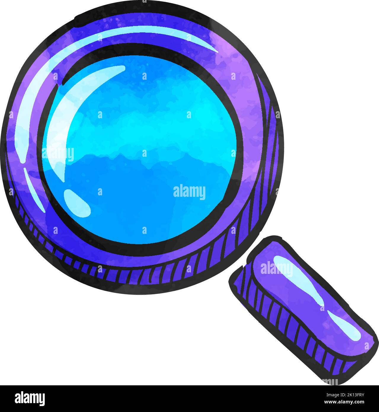 Magnifier icon in watercolor style Stock Vector Image & Art - Alamy