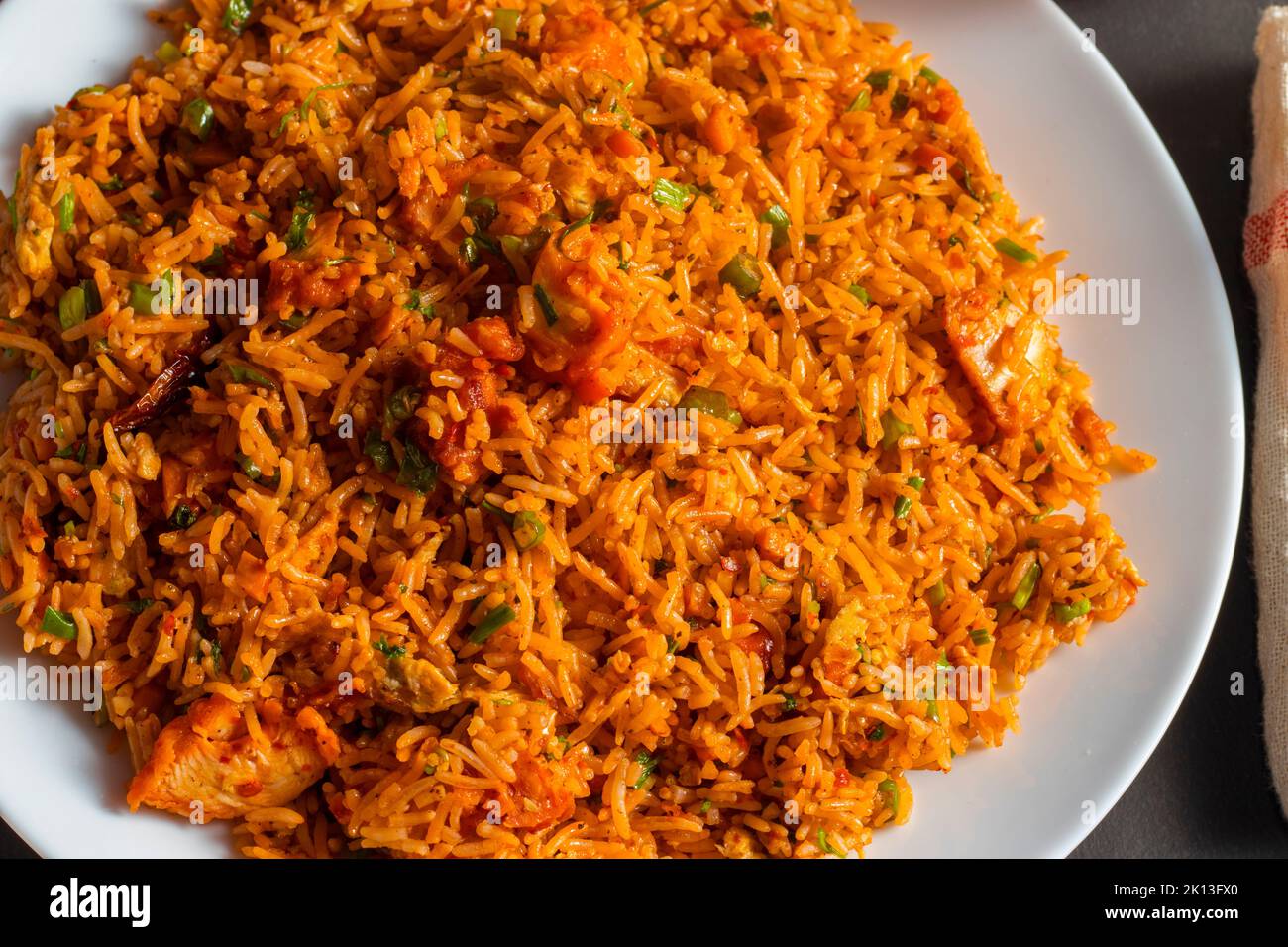 delicious Chinese food Schezwan non-veg fried rice Stock Photo - Alamy