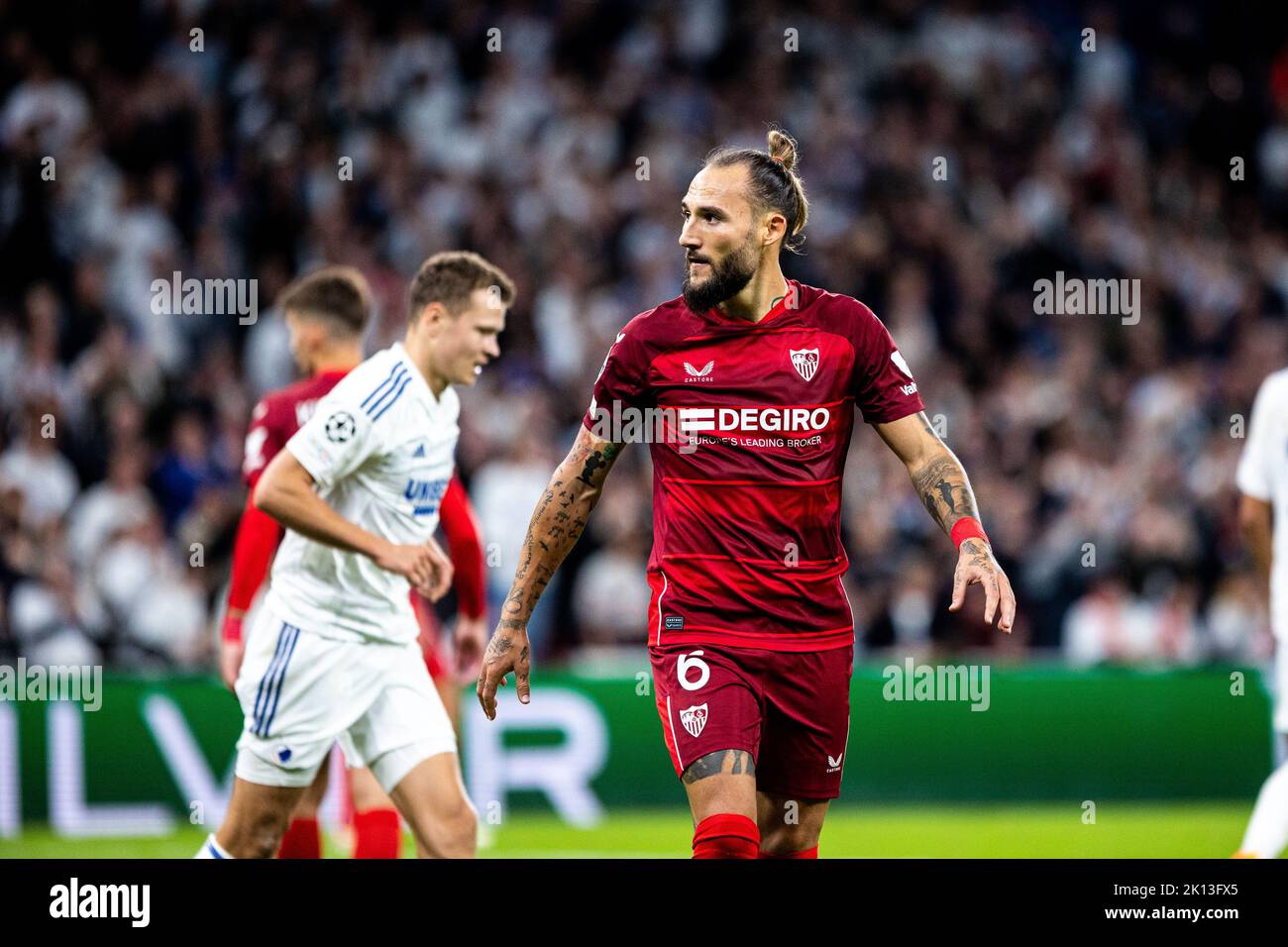 Copenhagen, Denmark. 14th Sep, 2022. Nemanja Gudelj (6) of Sevilla FC ...