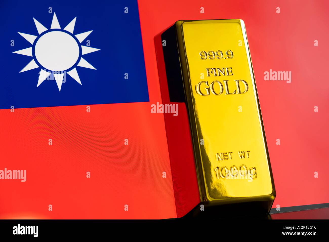 The gold bar is on the national flag of taiwan, taiwan Gold Reserve ...