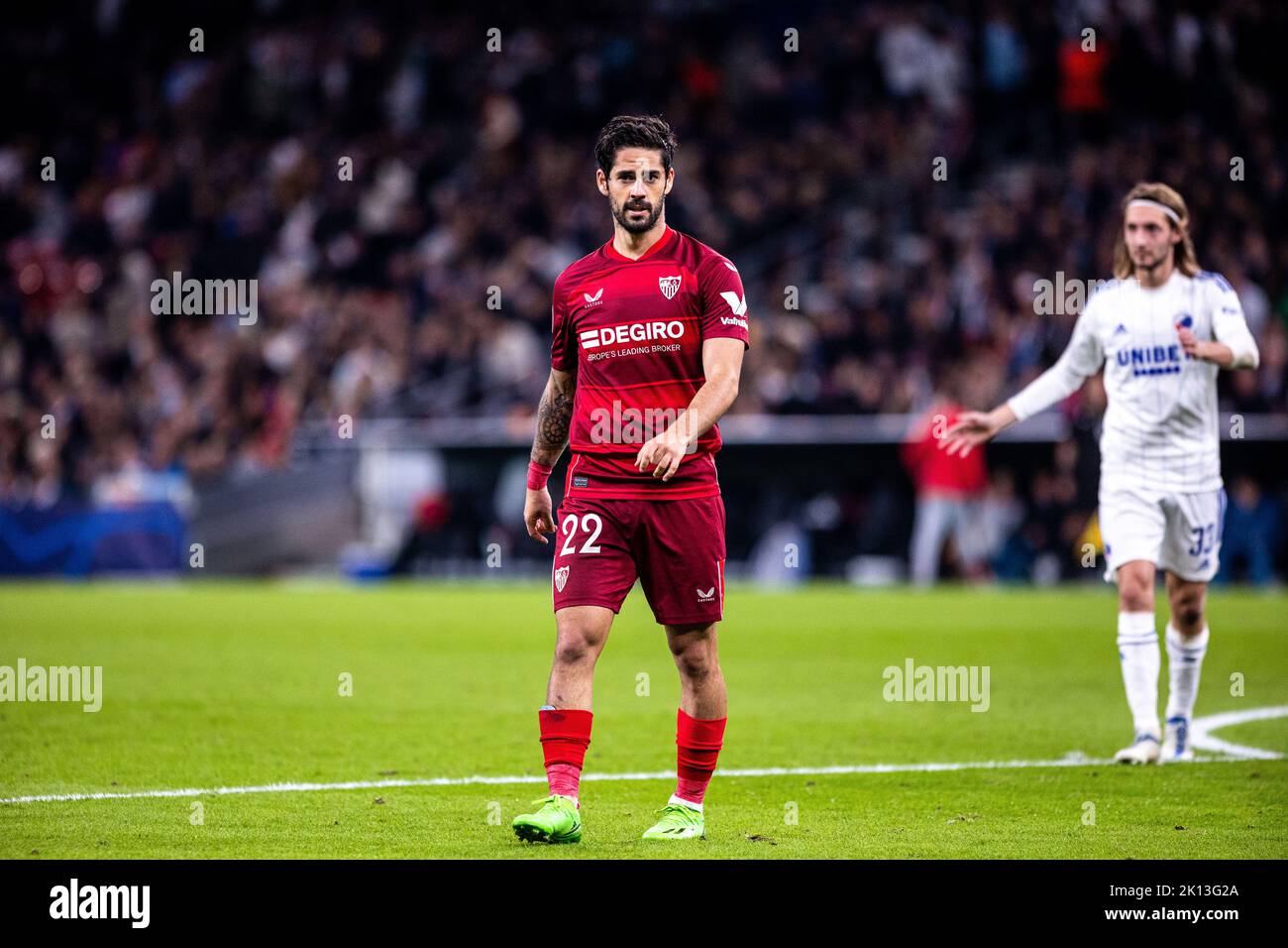 Copenhagen, Denmark. 14th Sep, 2022. Isco (22) of Sevilla FC seen ...