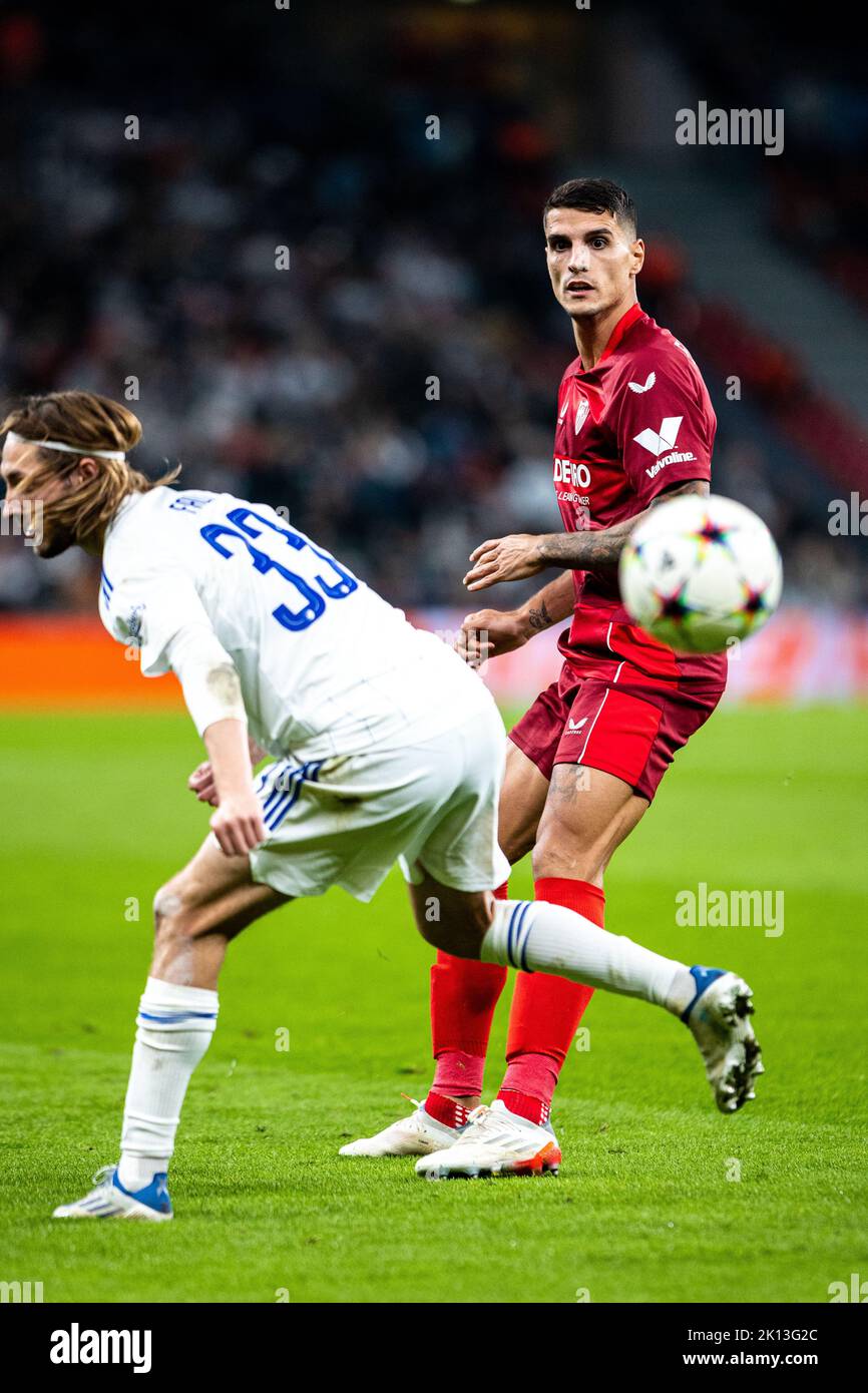Copenhagen, Denmark. 14th Sep, 2022. Erik Lamela (17) of Sevilla FC ...