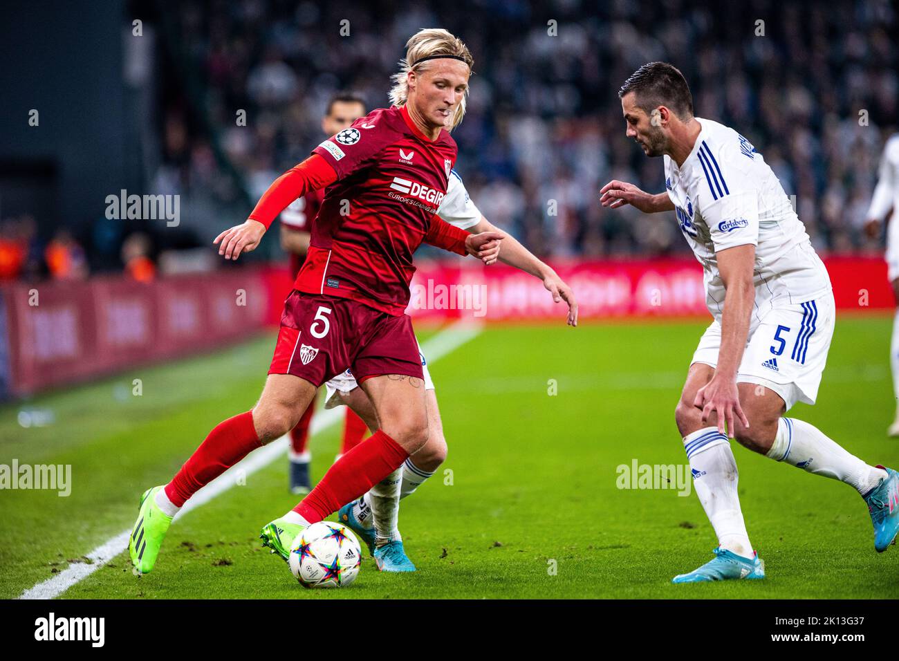 Copenhagen, Denmark. 14th Sep, 2022. Kasper Dolberg (5) of Sevilla FC ...