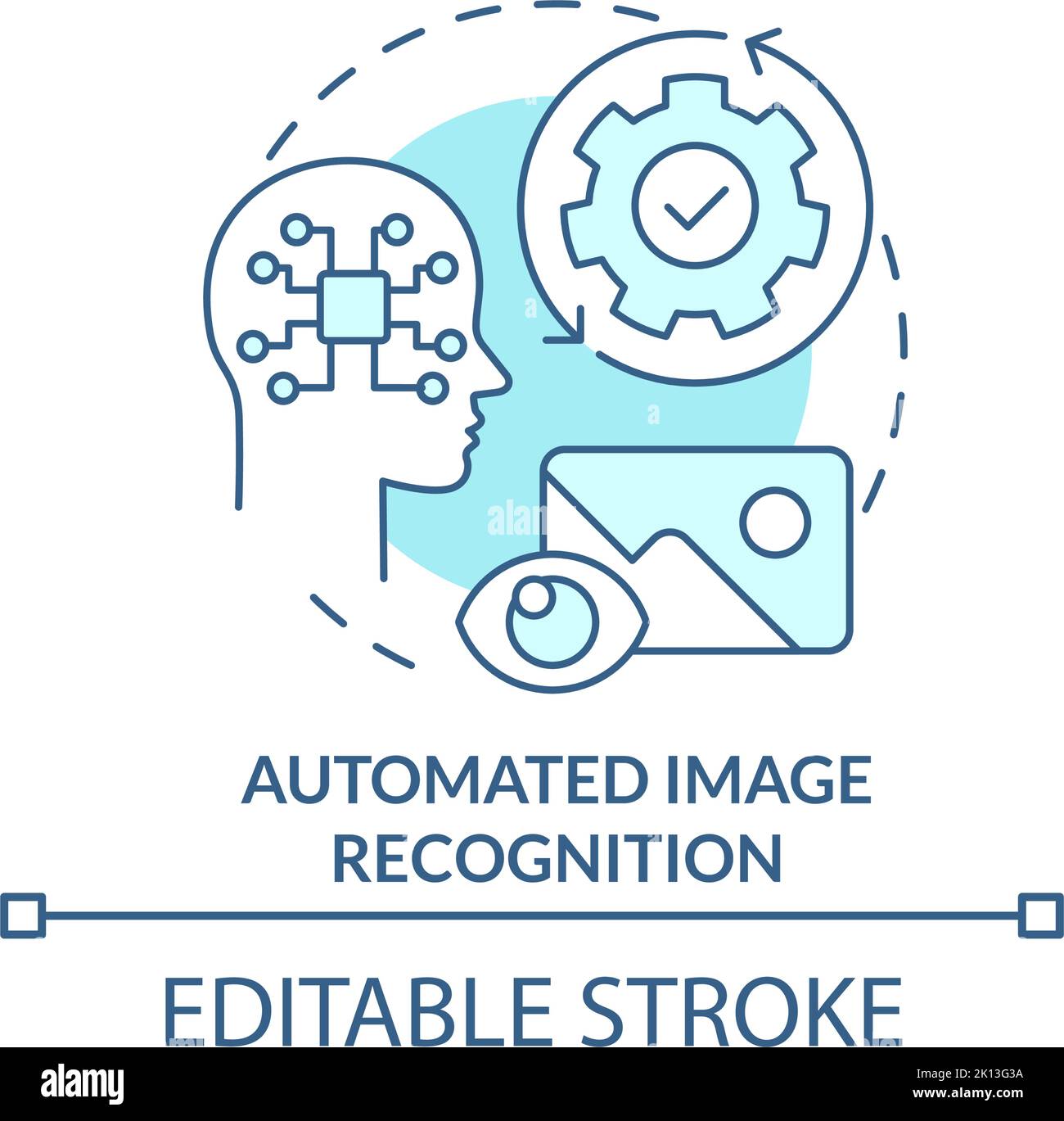 Automated image recognition turquoise concept icon Stock Vector Image ...