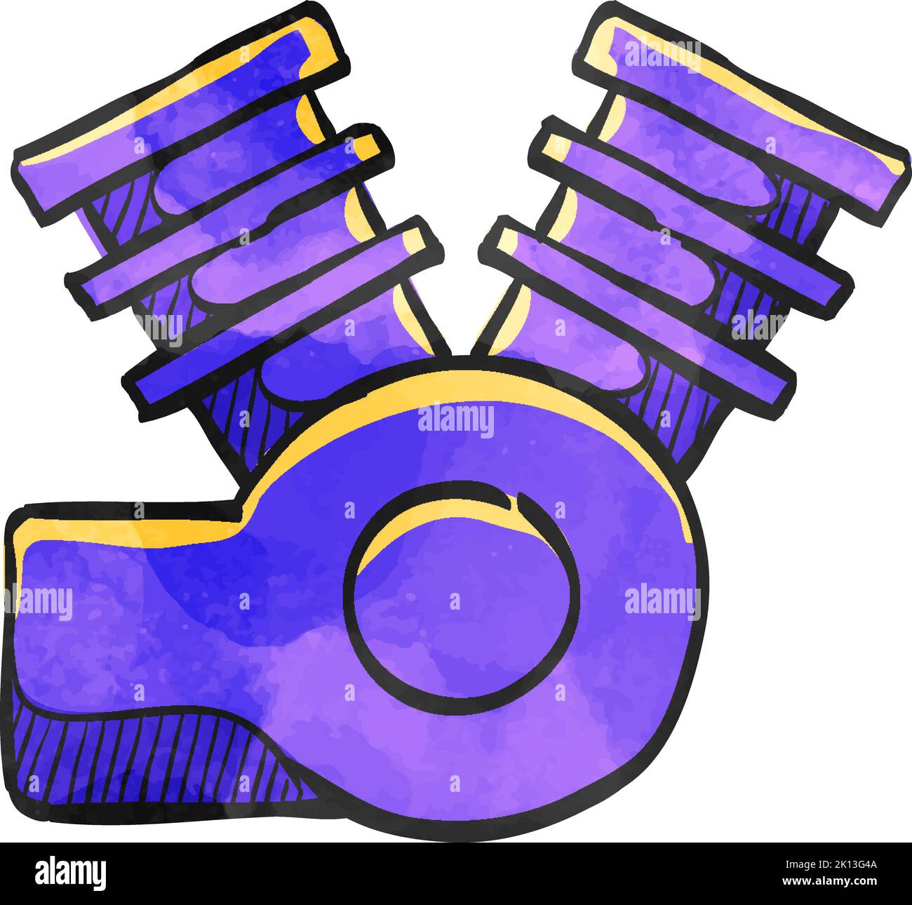 Motorcycle machine icon in watercolor style Stock Vector Image & Art ...