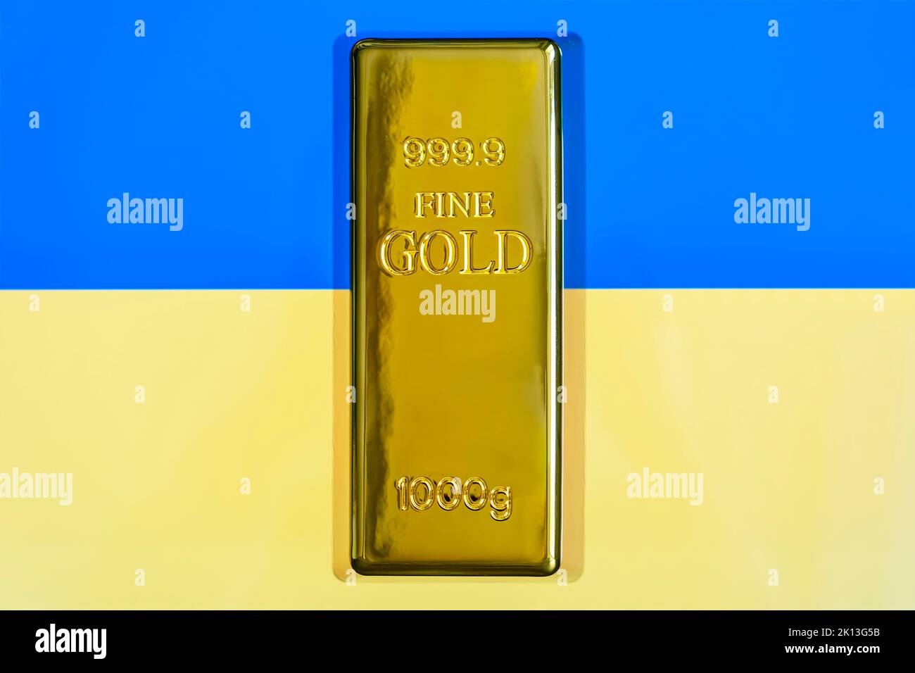 The gold bar is on the national flag of ukraine, ukrainian Gold Reserve ...