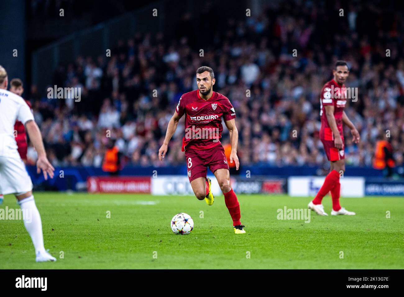 Copenhagen, Denmark. 14th Sep, 2022. Joan Jordan (8) of Sevilla FC seen ...