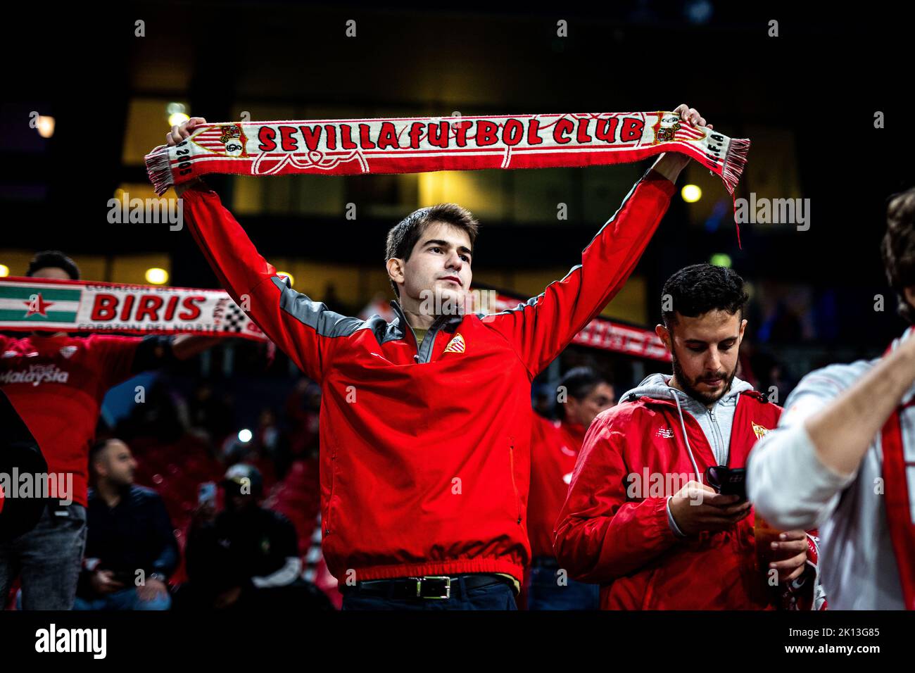 Copenhagen, Denmark. 14th Sep, 2022. Football fans of Sevilla FC seen ...
