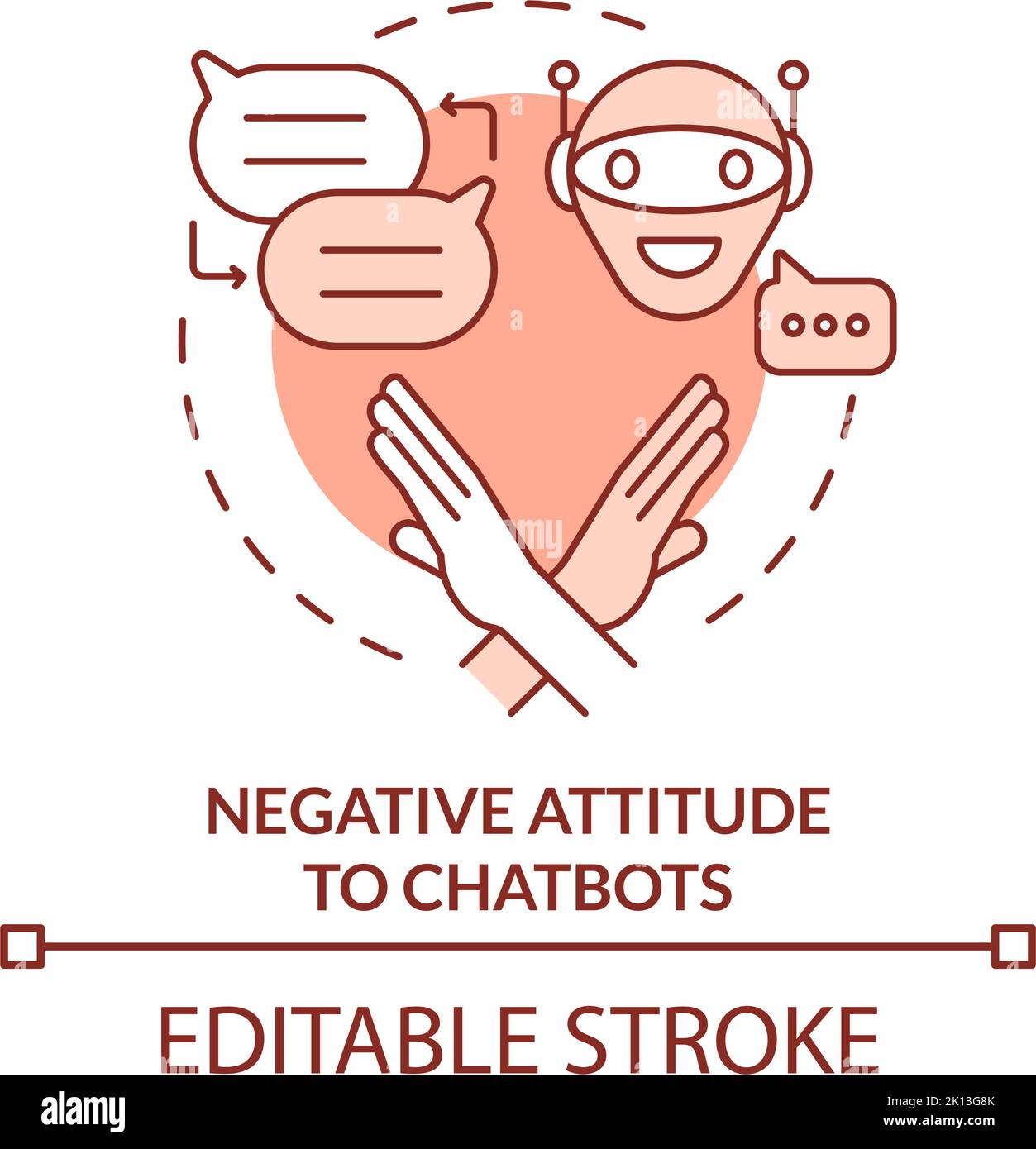 Negative attitude to chatbots orange concept icon Stock Vector Image ... Negative attitude to chatbots orange concept icon Stock Vector Image ...
