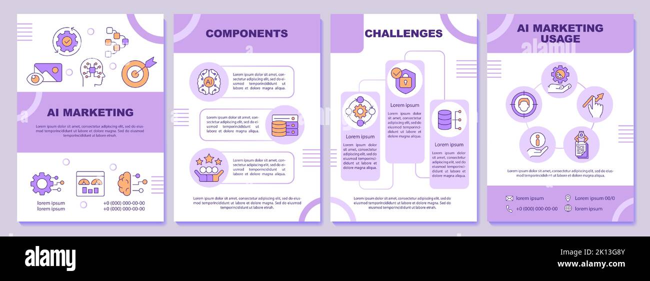 AI integration in marketing purple brochure template Stock Vector Image & Art - Alamy