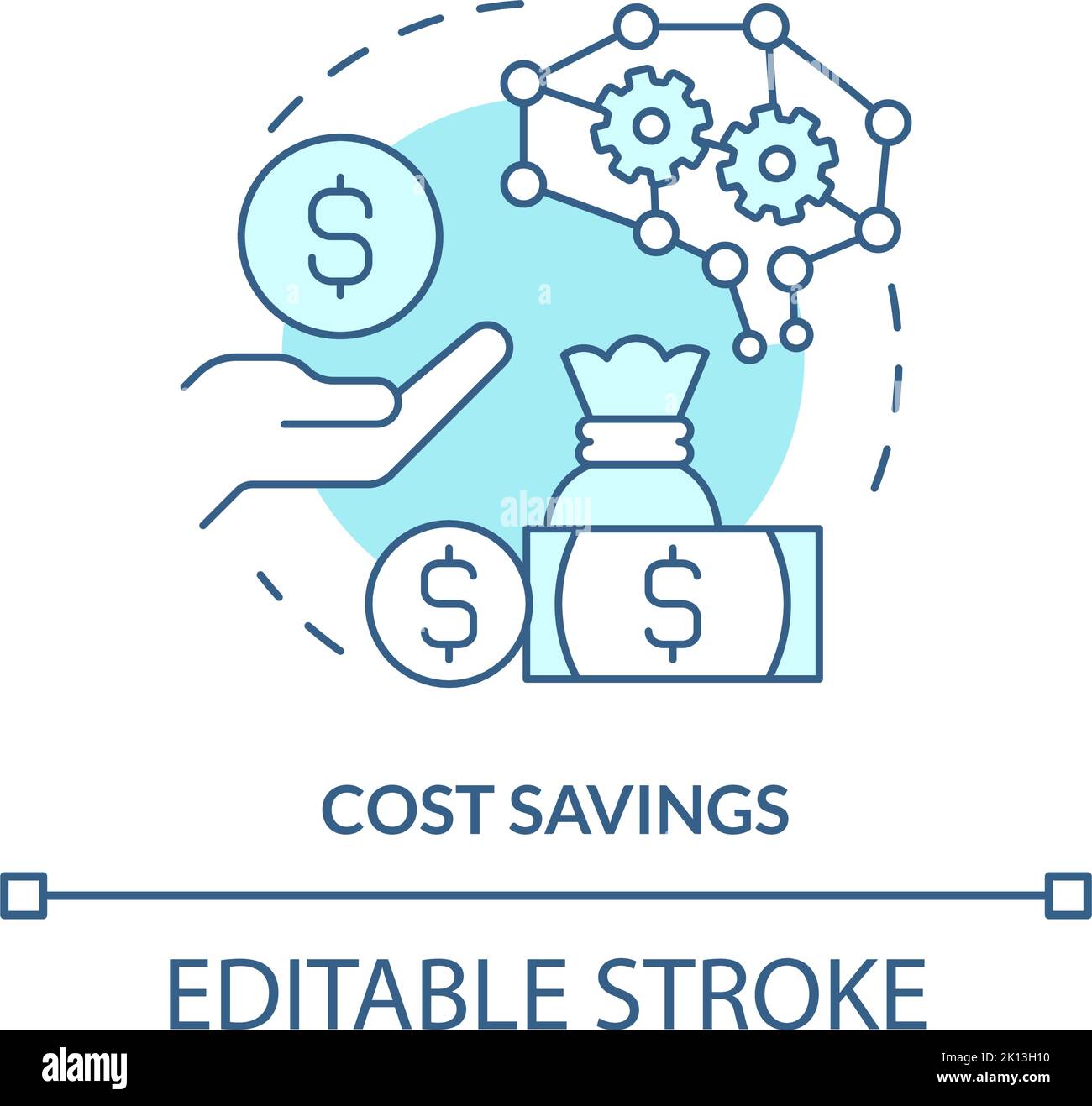 Cost savings turquoise concept icon Stock Vector Image & Art - Alamy