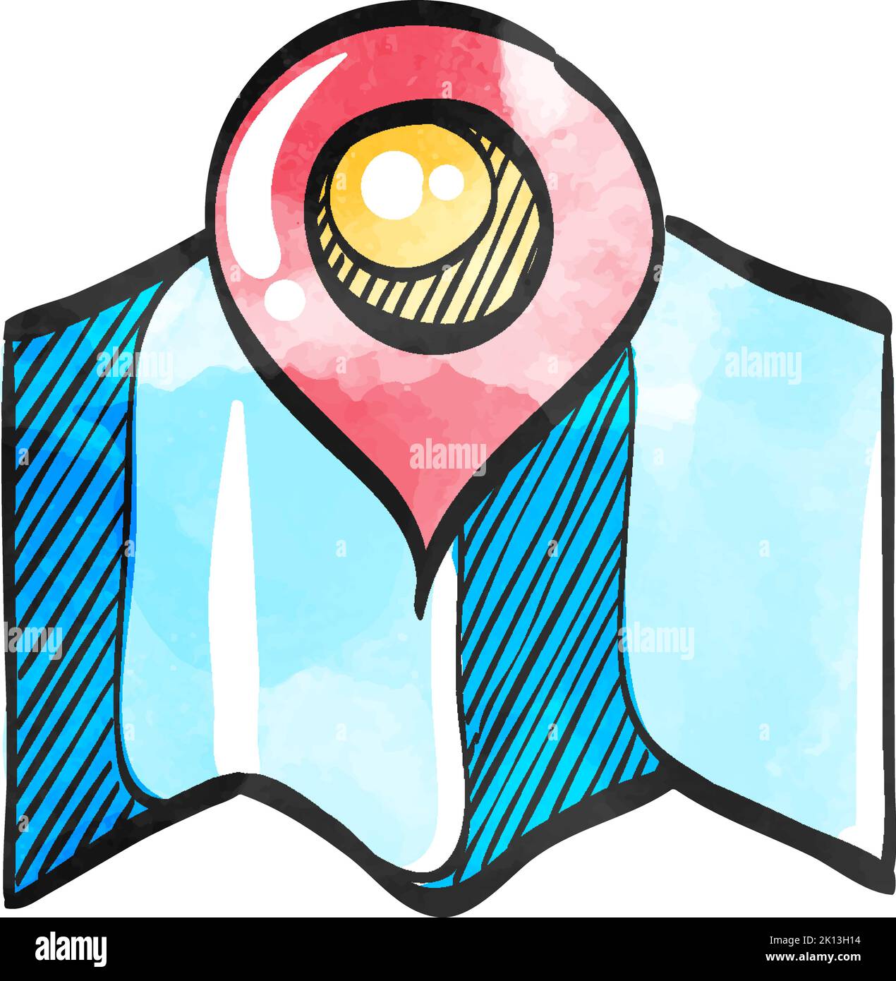 Road map icon cartoon style Stock Vector Images - Alamy