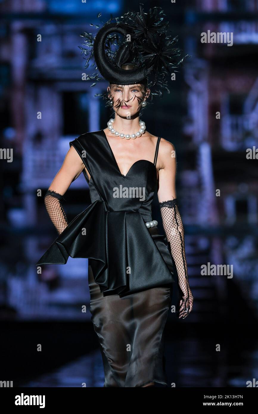 Madrid, Spain. 15th Sep, 2022. A model walks the runway wearing a ...