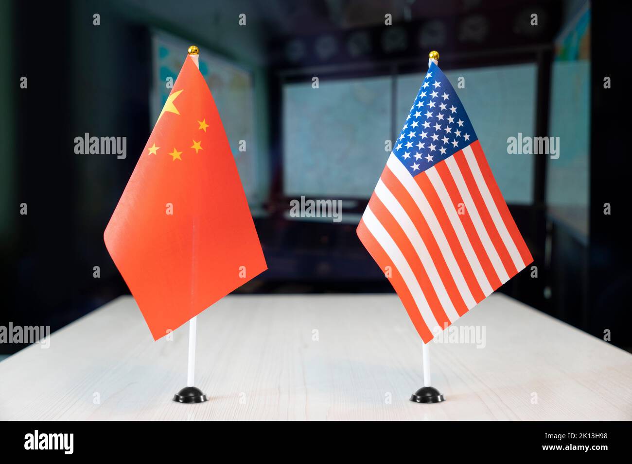 flags of United States and china international negotiations. conclusion ...