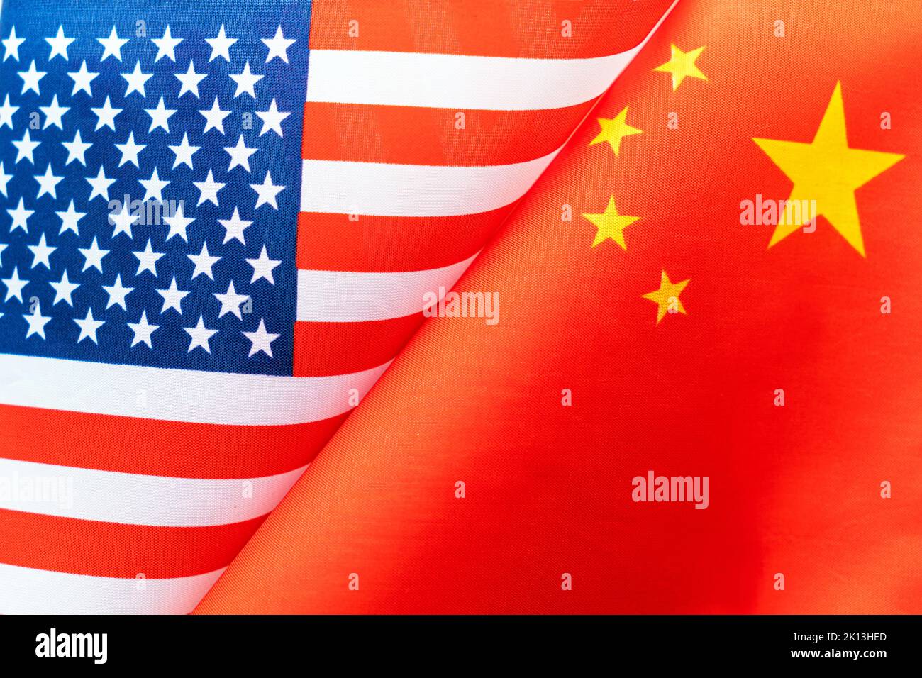 Background of the flags of the USA and china. The concept of ...