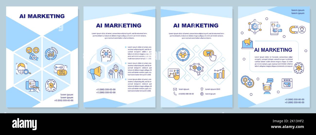 AI marketing blue brochure template Stock Vector Image & Art - Alamy