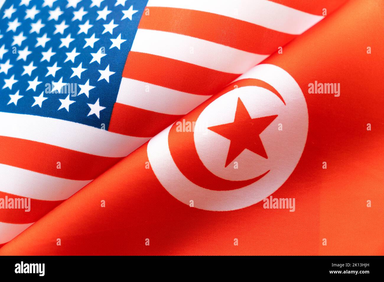 Background of the flags of the USA and Tunisia. The concept of ...