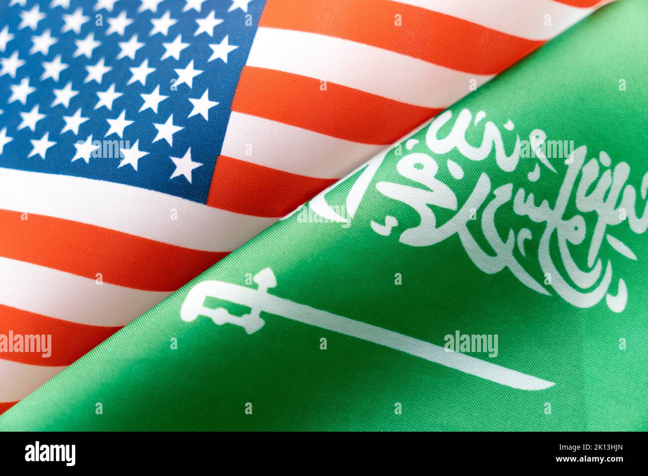 Background of the flags of the USA and saudi arabia. The concept of ...