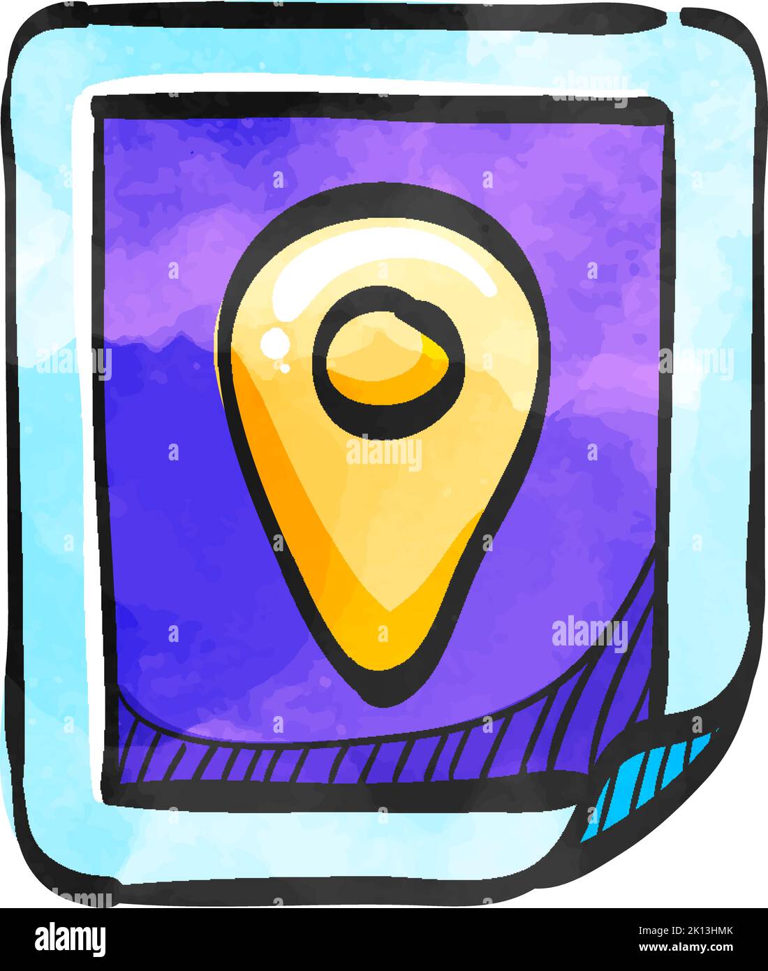 Pin location map icon in watercolor style Stock Vector Image & Art - Alamy