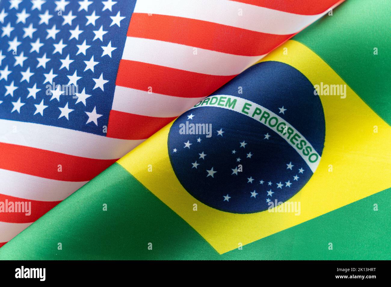 Background of the flags of the USA and brazil. The concept of ...