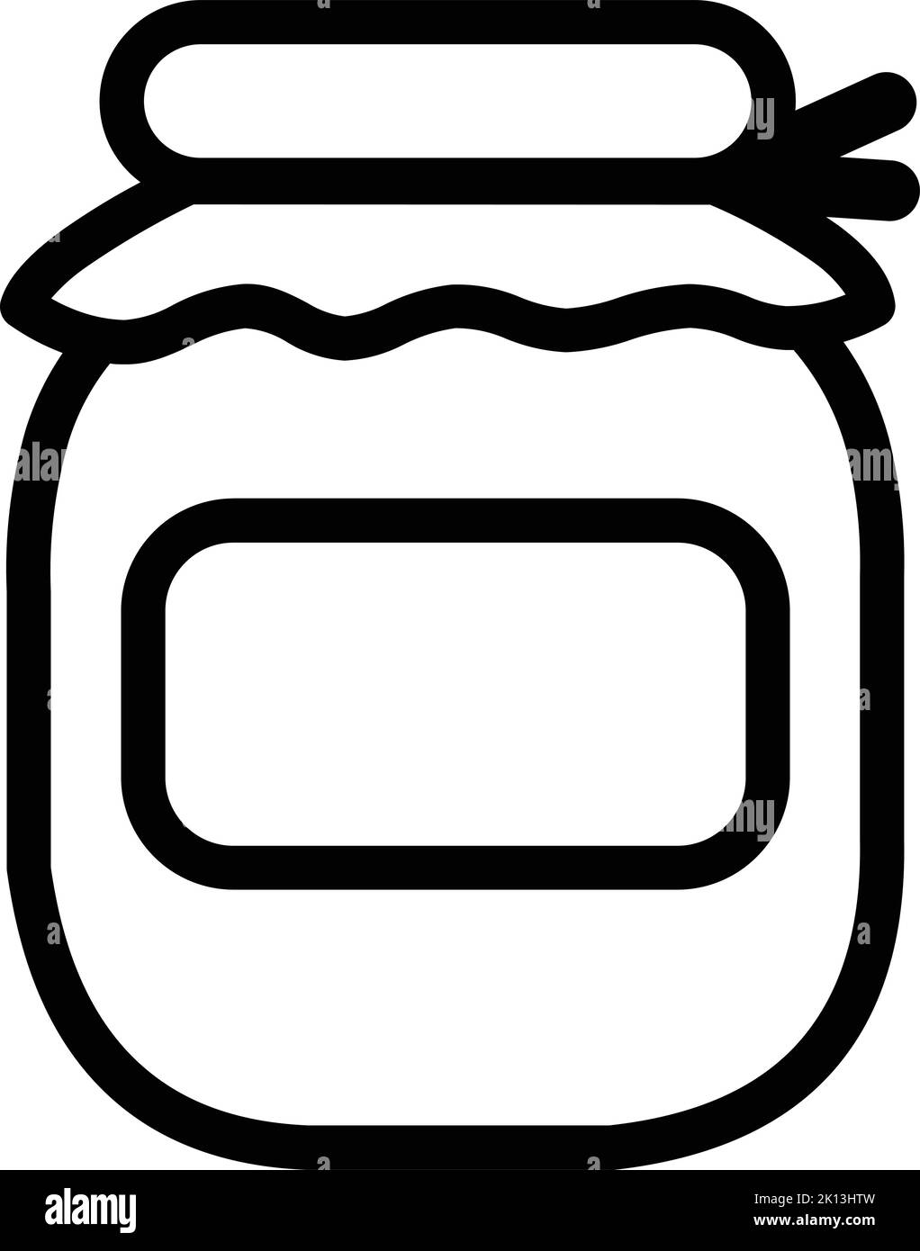 A simple digital black and white vector of the outline of a jam jar ...