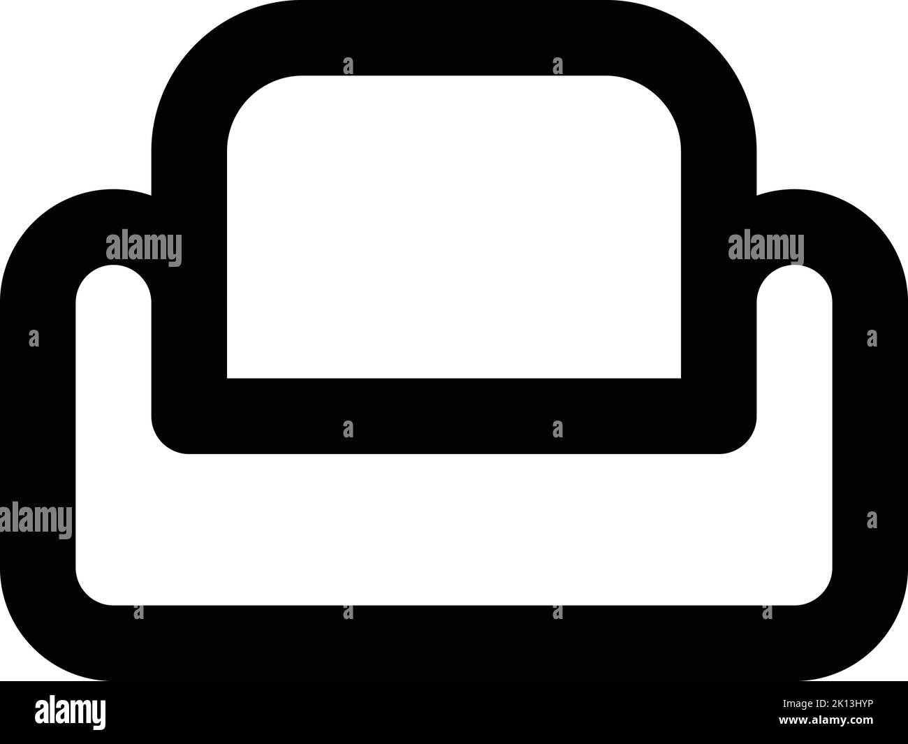 A simple digital black and white vector of the outline of a sofa Stock ...
