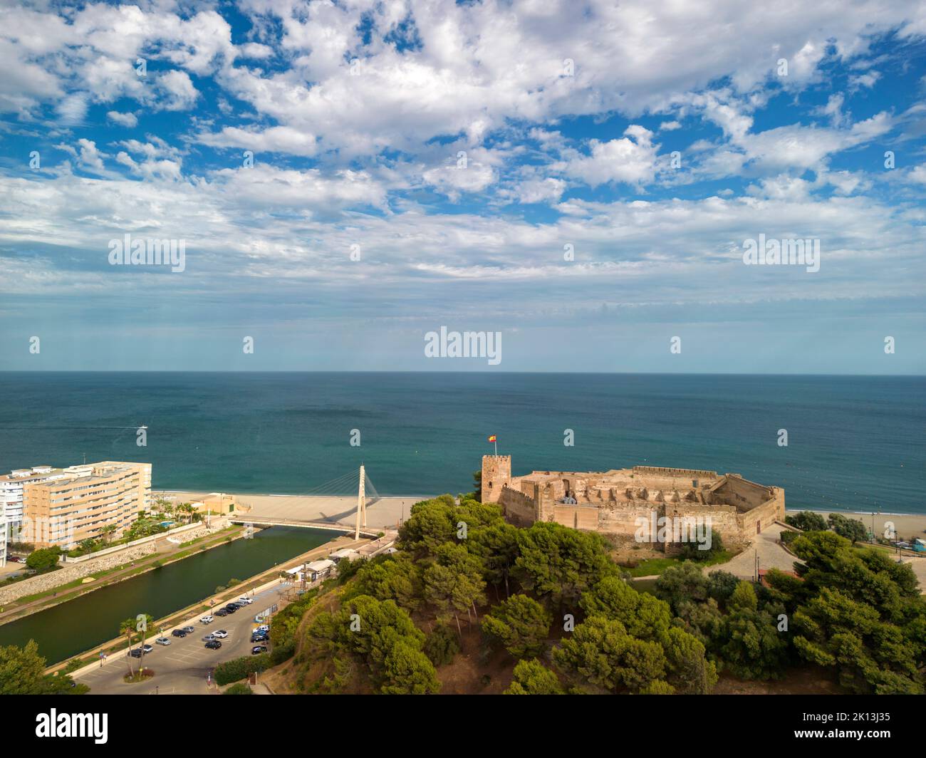 view of the Sohail castle in the municipality of Fuengirola, Andalusia ...