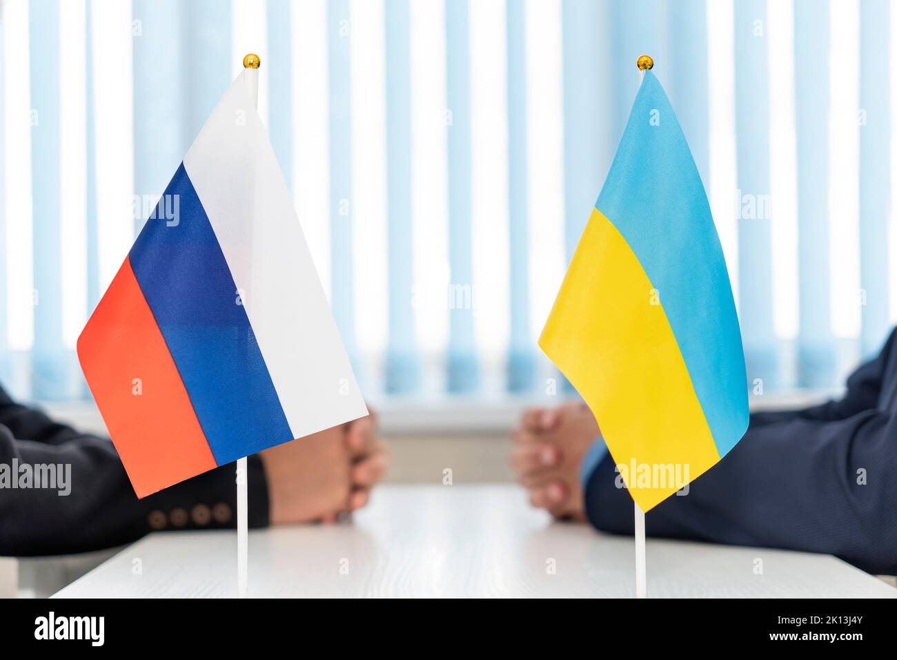 Flags of ukraine and russia war ukraine vs russia hi-res stock ...