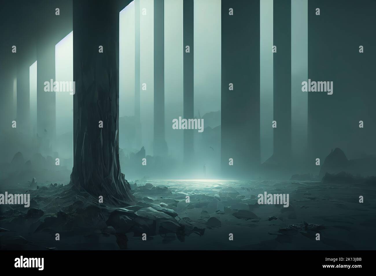 An alien landscape, future scape abstract science fiction of a ...
