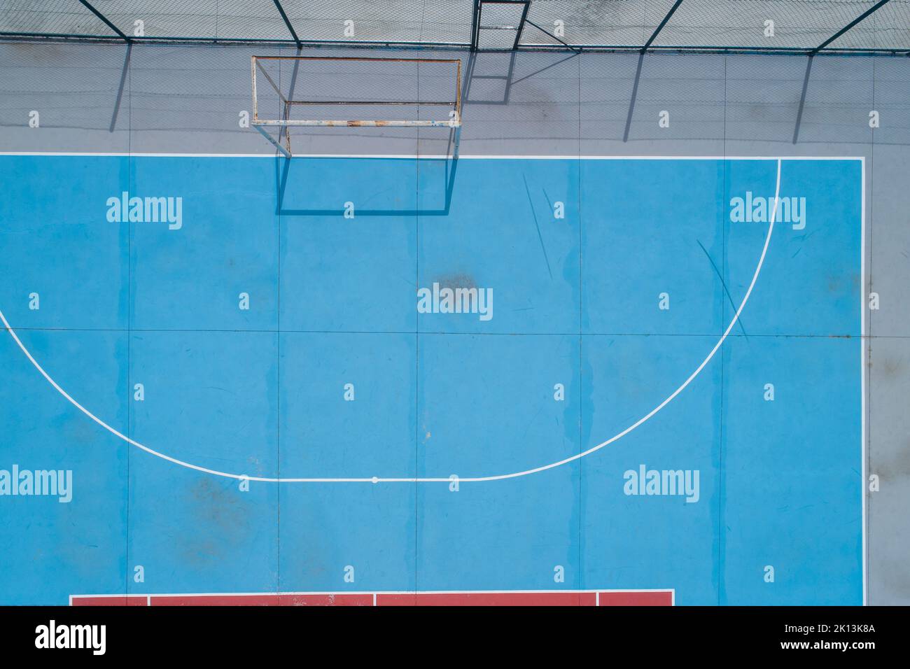 aerial view of a goal of a futsal and handball field Stock Photo - Alamy