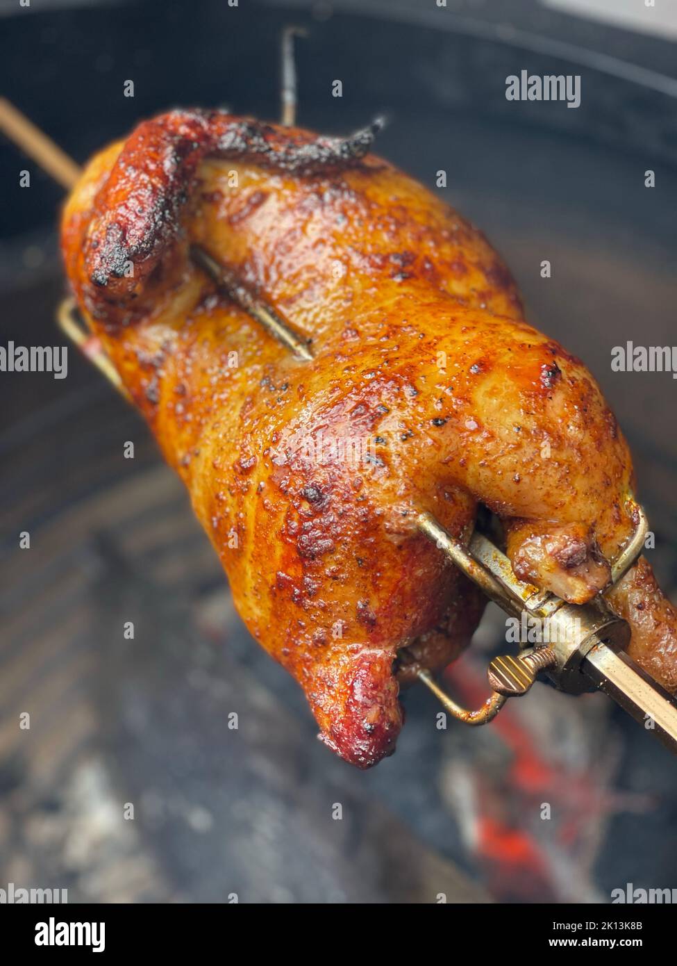 Roasted on a spit chicken hi-res stock photography and images - Alamy