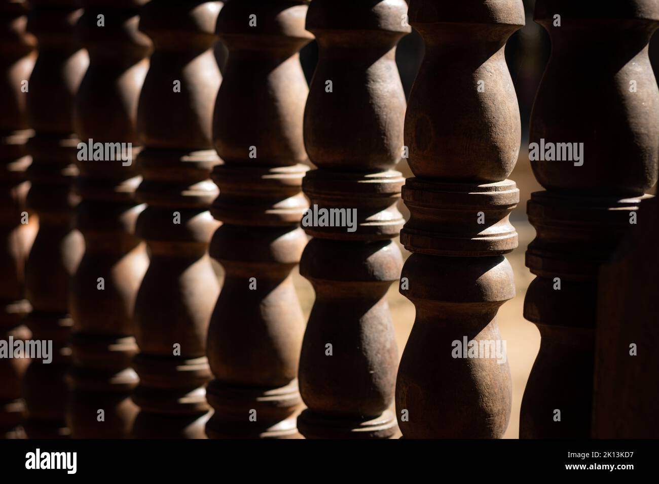 Kandyan Architecture Wooden fence Buddhist Temple Center Kandy, Sri ...