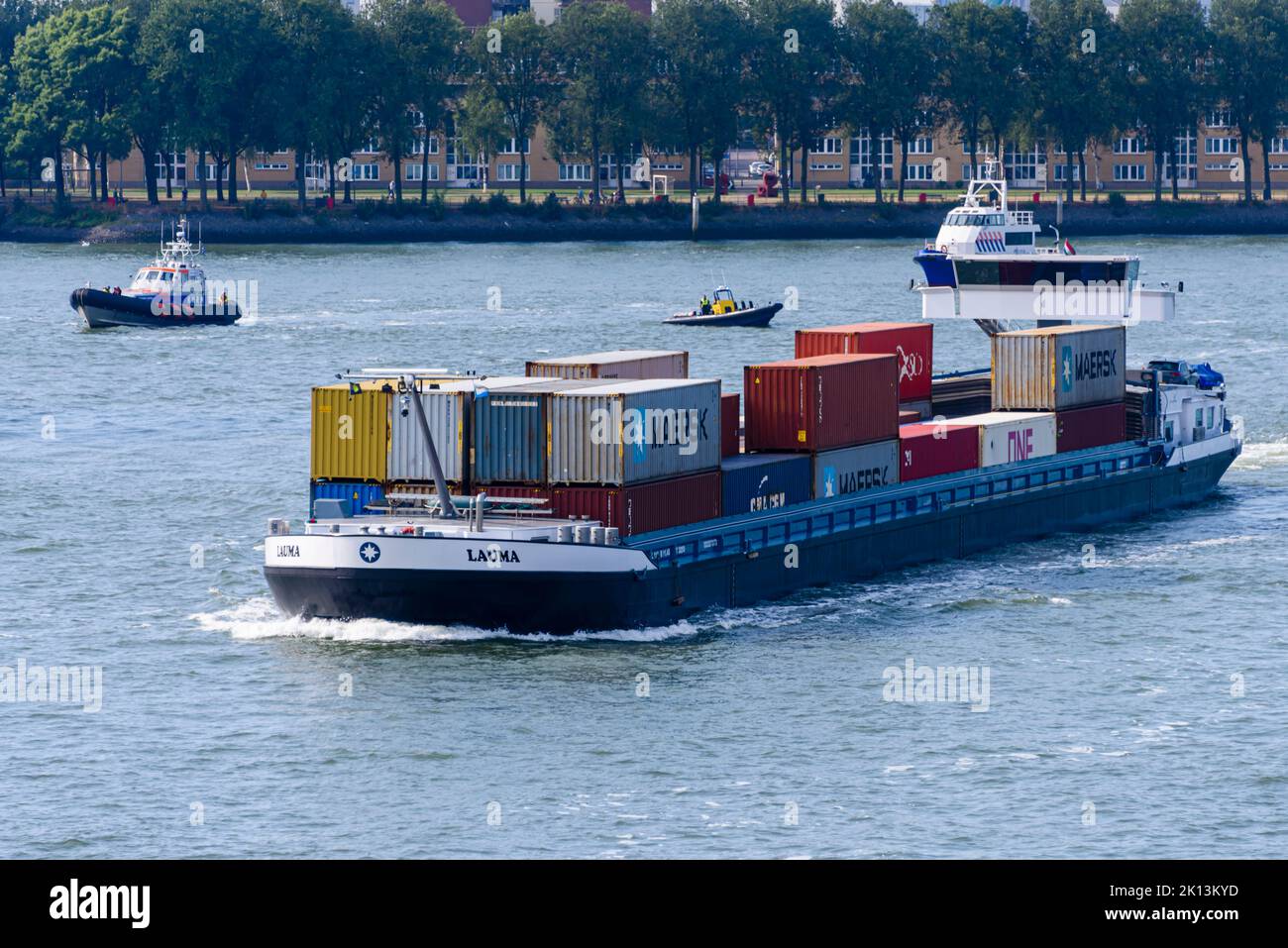Shipping containers on the Lauma, a cargo ship (MMSI 244670197) on the ...
