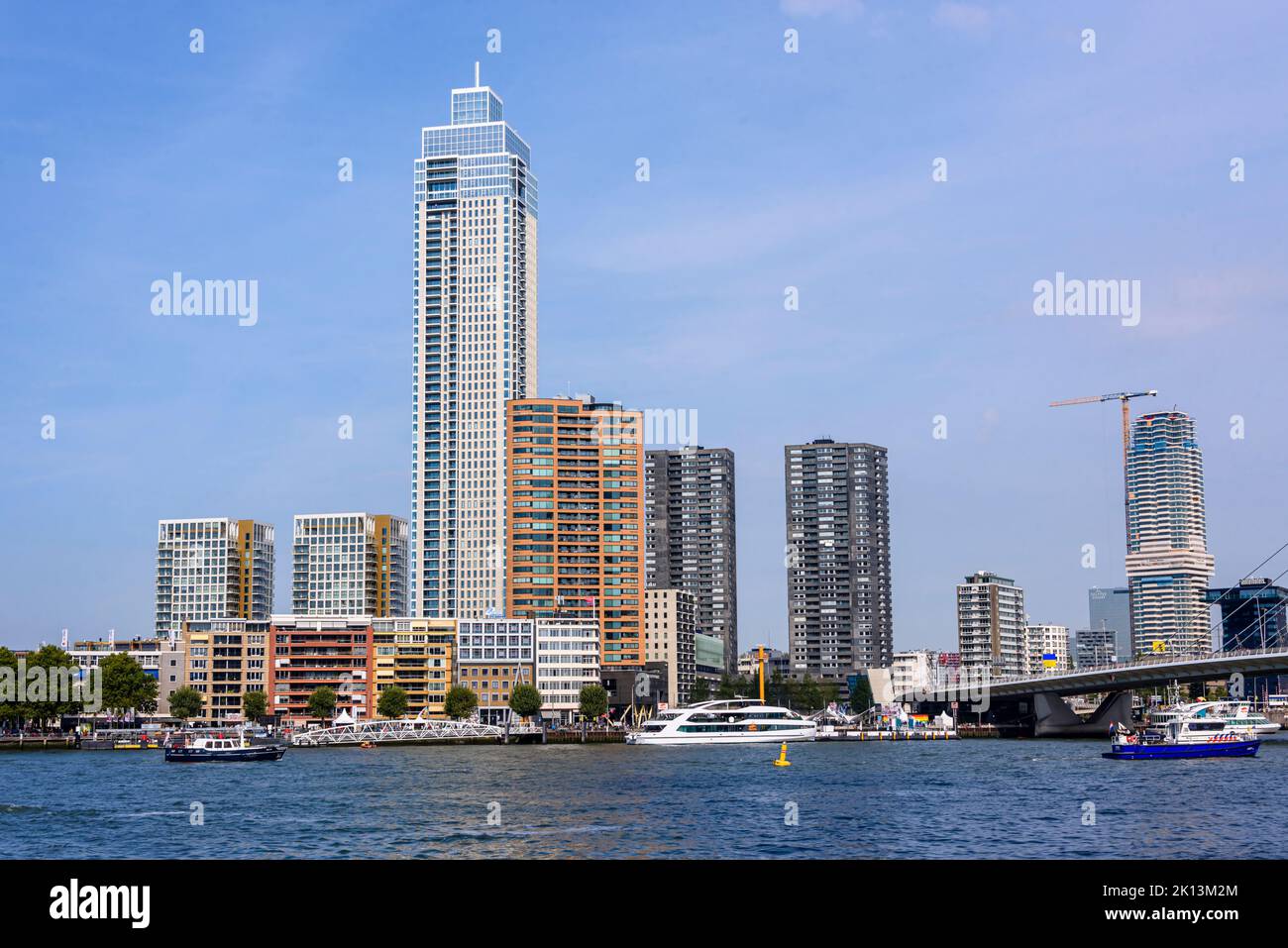 Tall office buildings along the Nieuwe Mas, Rotterdam, Netherlands ...