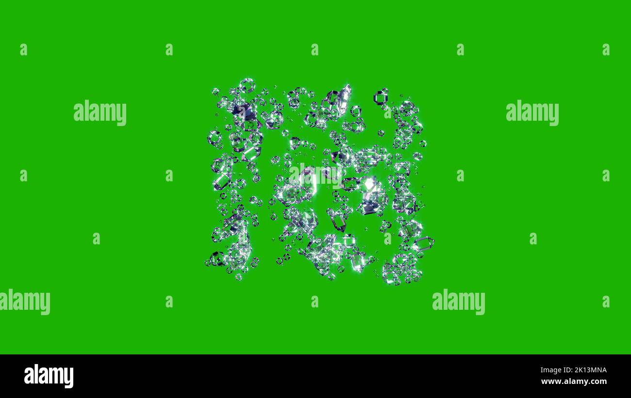 glowing clear brilliants font - shekel sign on green screen, isolated ...