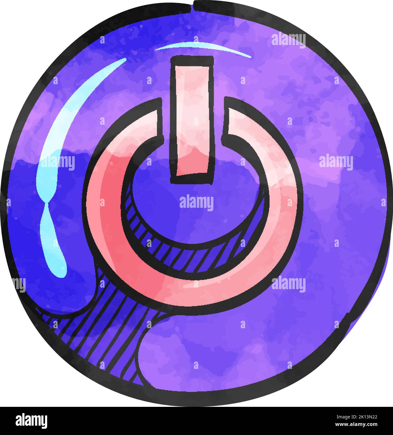 Power button icon in watercolor style Stock Vector Image & Art - Alamy