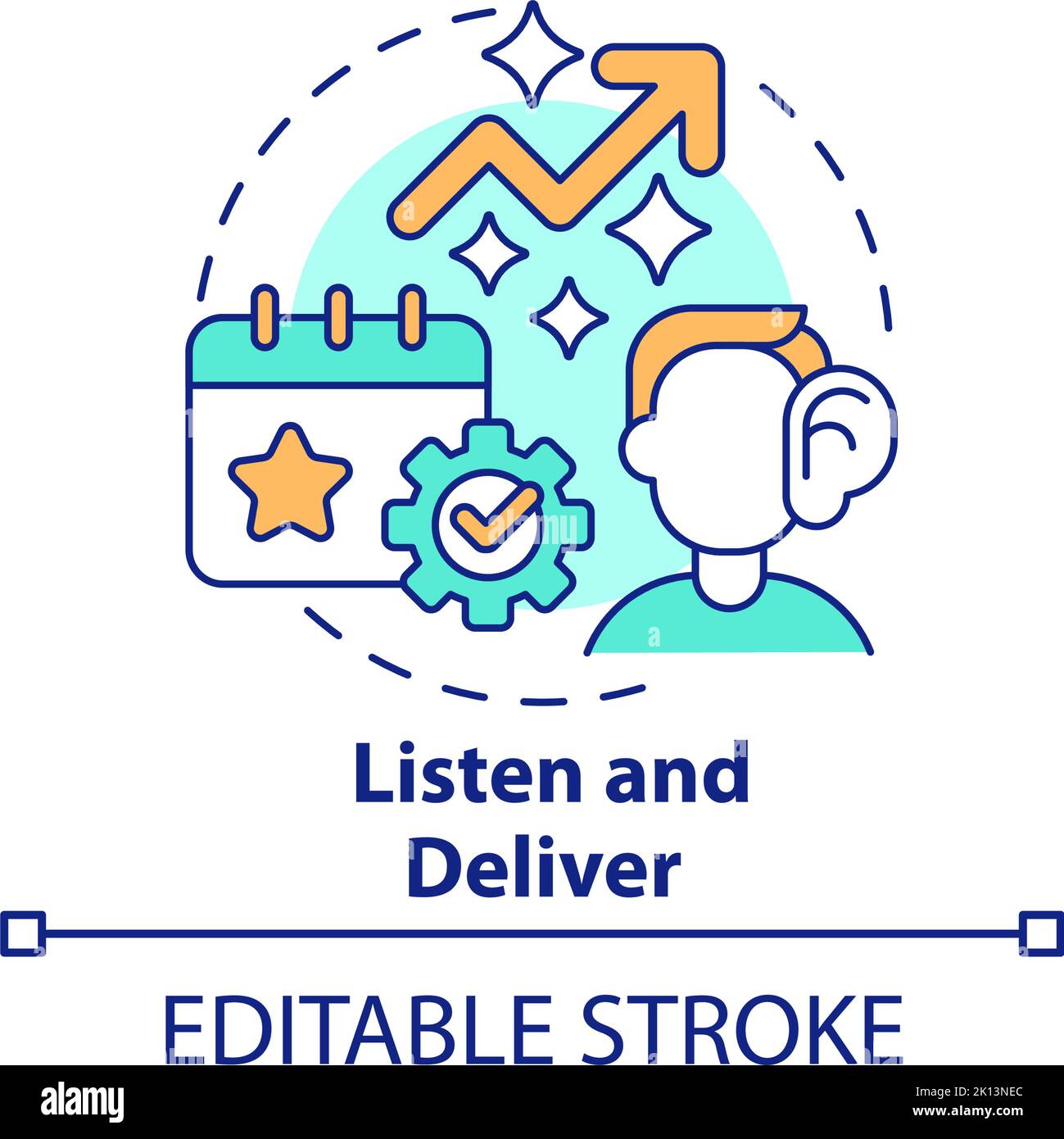 Listen and deliver concept icon Stock Vector Image & Art - Alamy