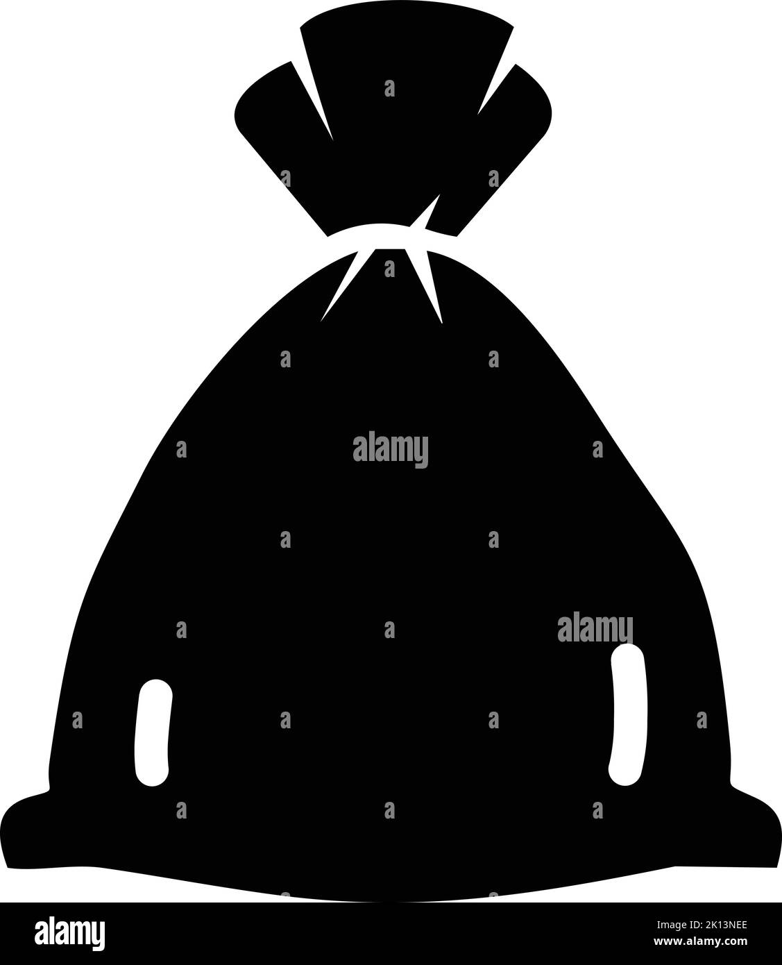 A digital simple vector illustration of a black sack on a white ...