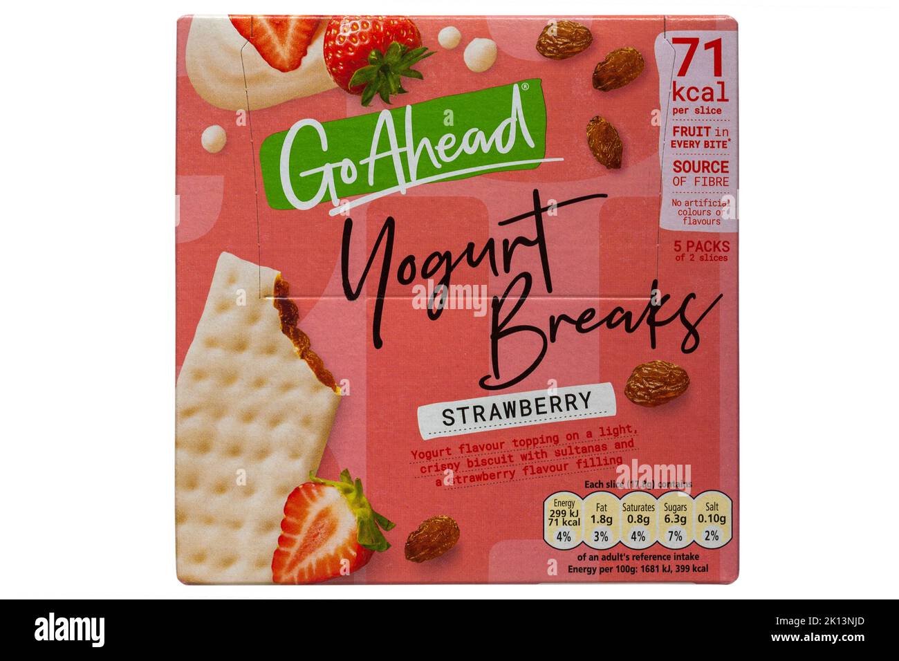 Box of Go Ahead Yogurt Breaks Strawberry isolated on white background ...