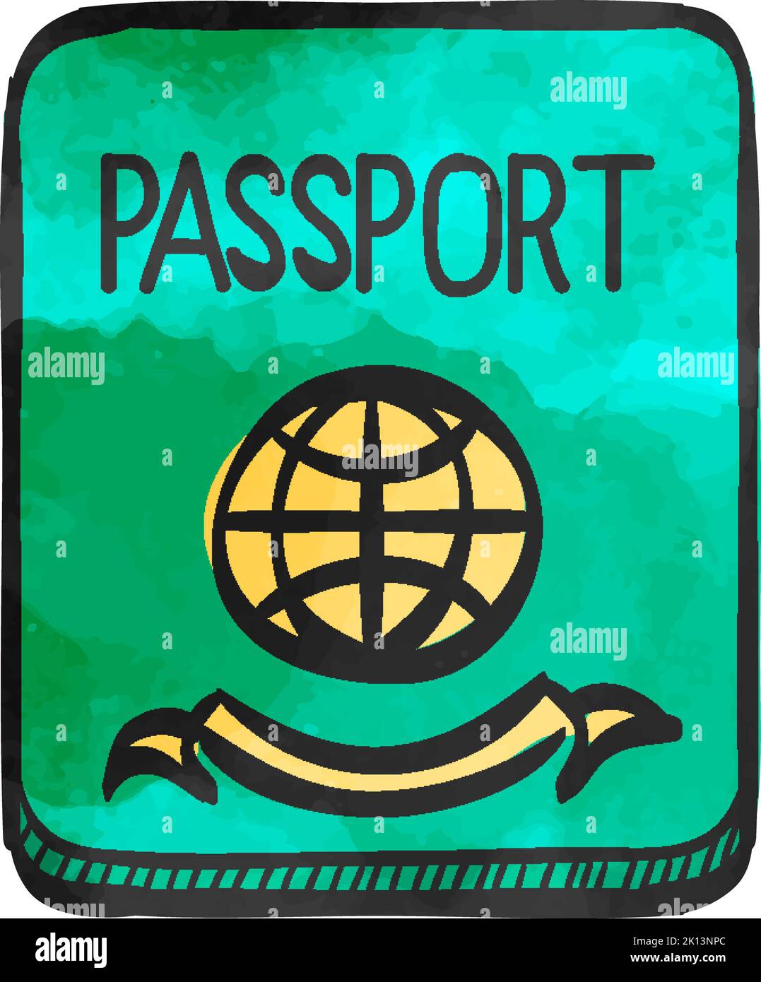 Passport icon in watercolor style Stock Vector Image & Art - Alamy