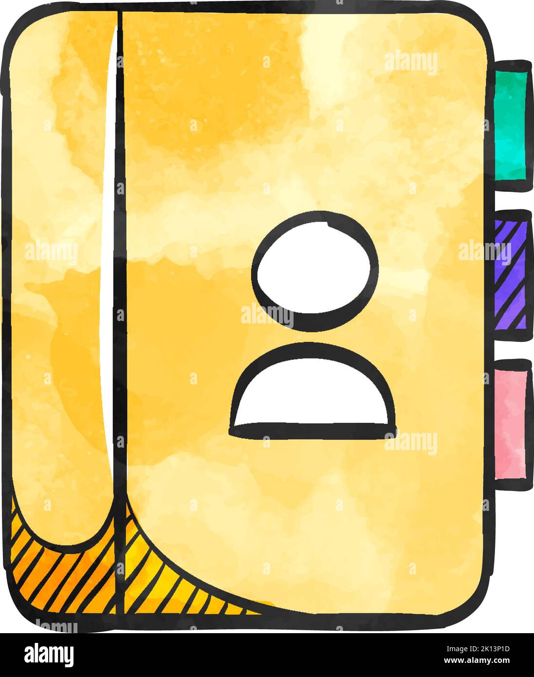 Address book icon in watercolor style Stock Vector Image & Art - Alamy