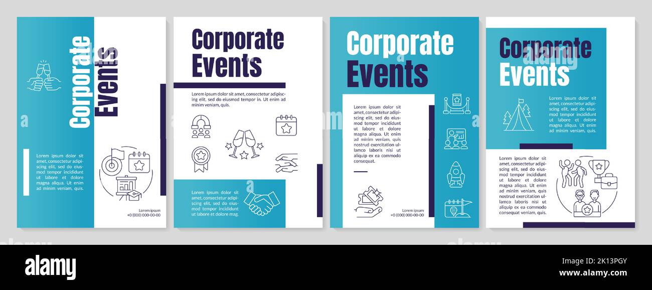 Corporate events blue brochure template Stock Vector Image & Art - Alamy