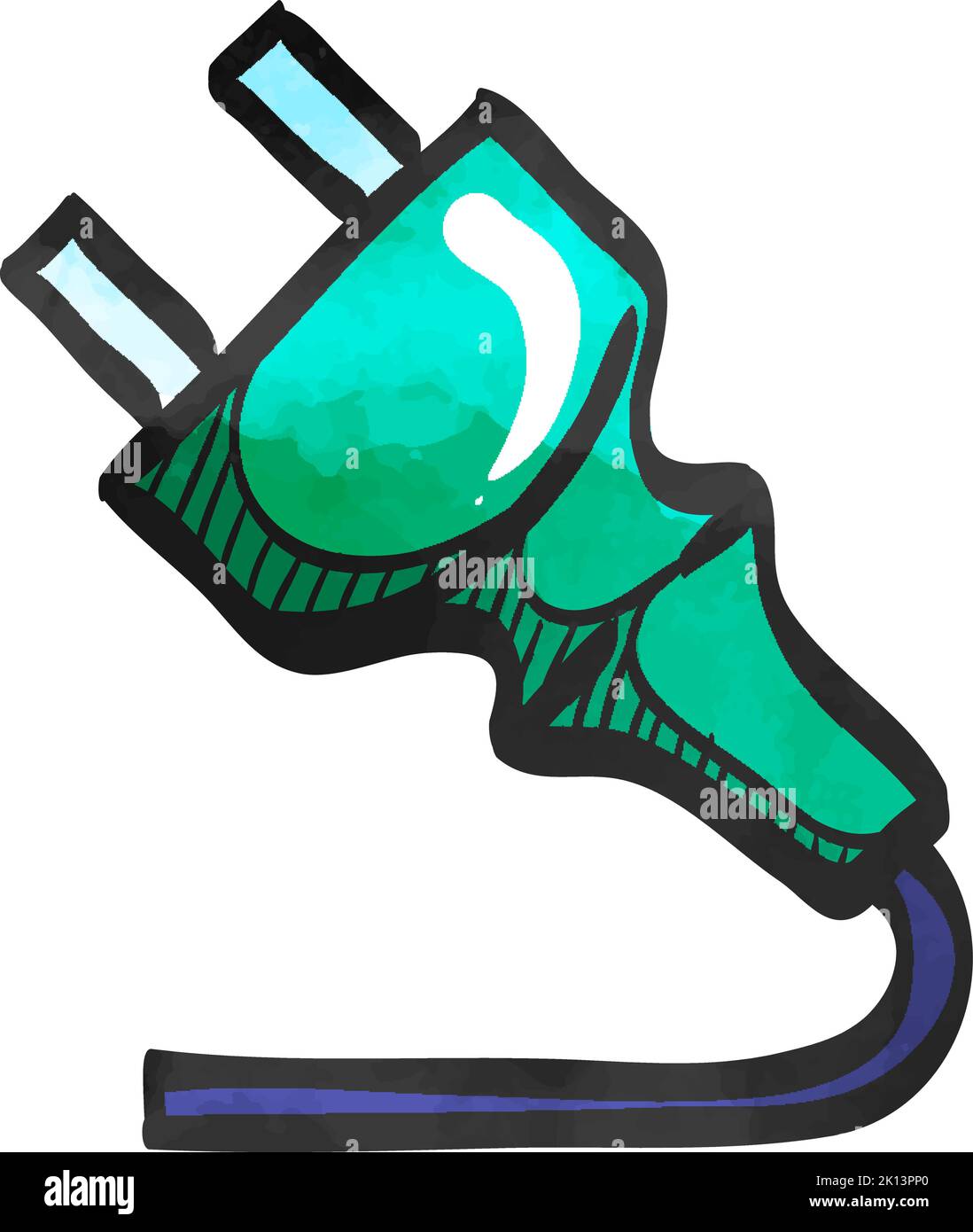 Electric plug icon in watercolor style Stock Vector Image & Art - Alamy