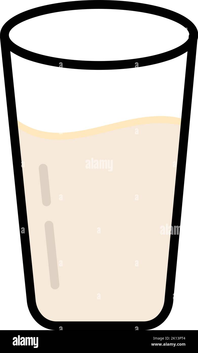 A digital vector illustration of a glass of milk isolated on a white ...