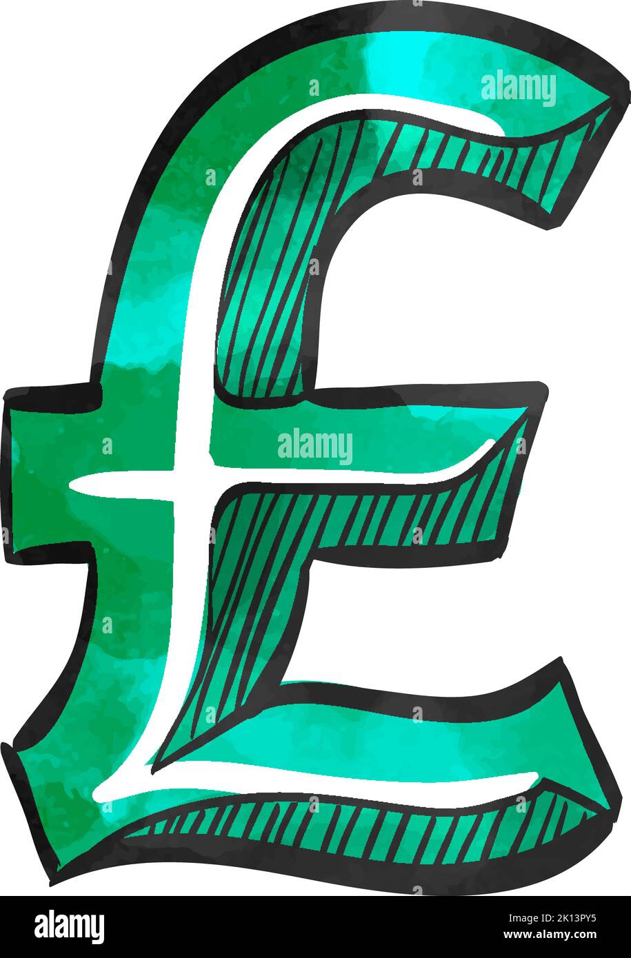 Pound sterling symbol icon in watercolor style Stock Vector Image & Art ...
