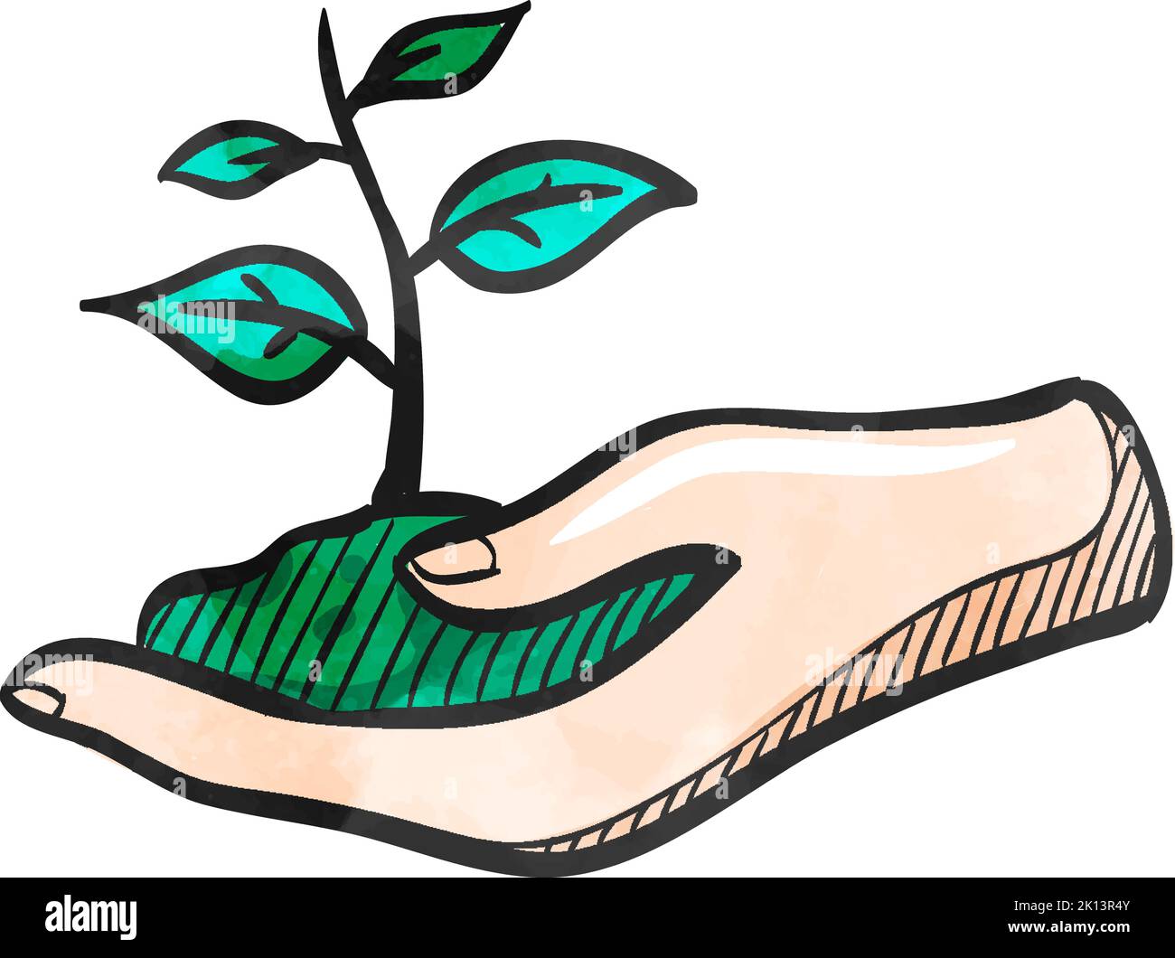 Freehand drawn cartoon hand holding hi-res stock photography and images ...