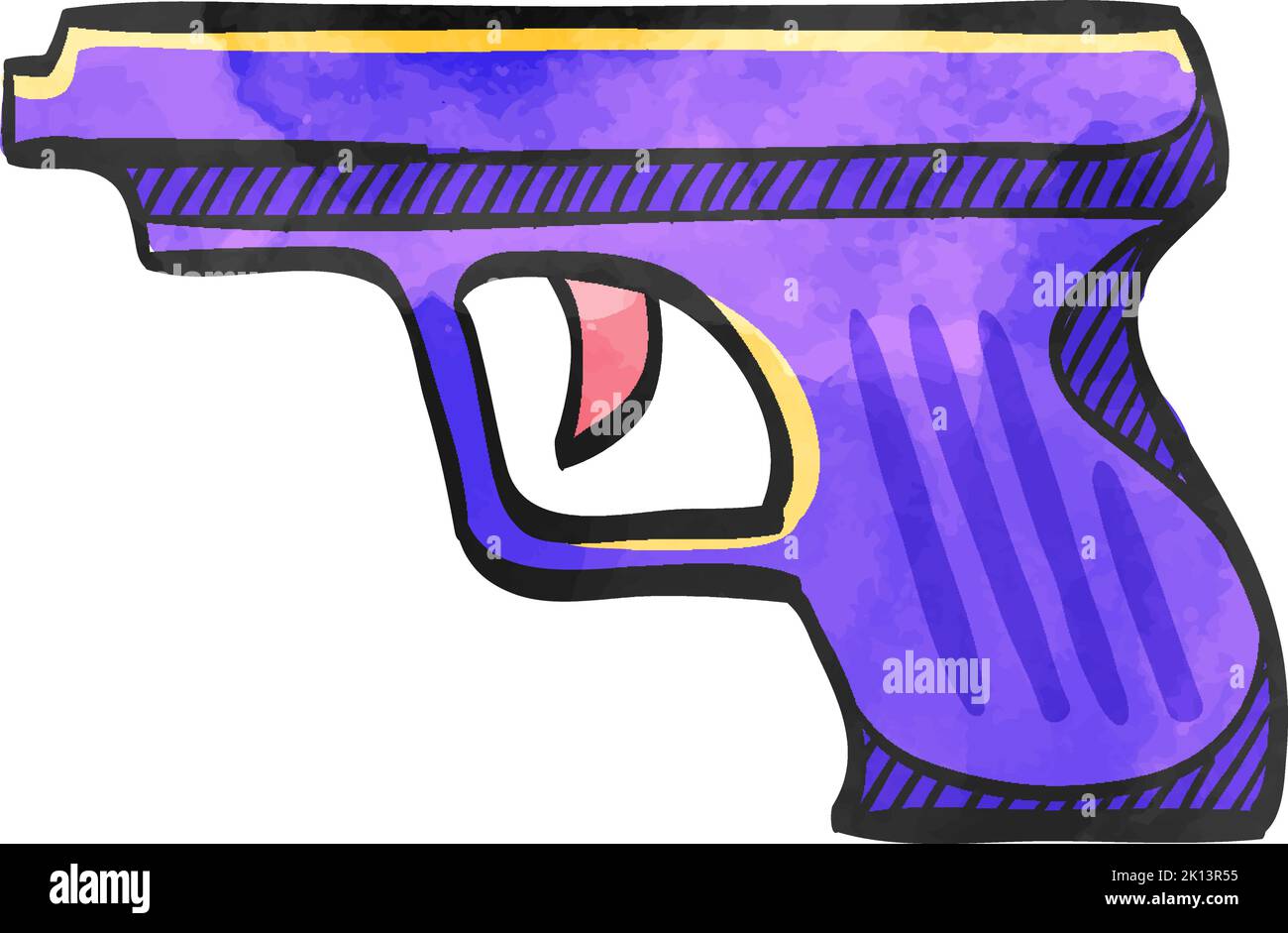 Gun weapon doodle style Cut Out Stock Images & Pictures - Alamy