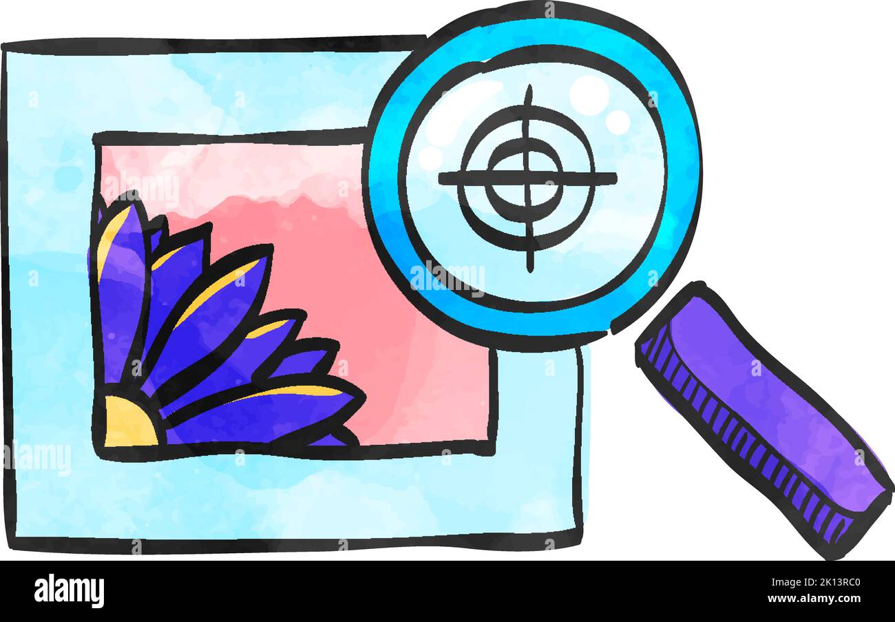 Printing quality control icon in watercolor style Stock Vector Image ...