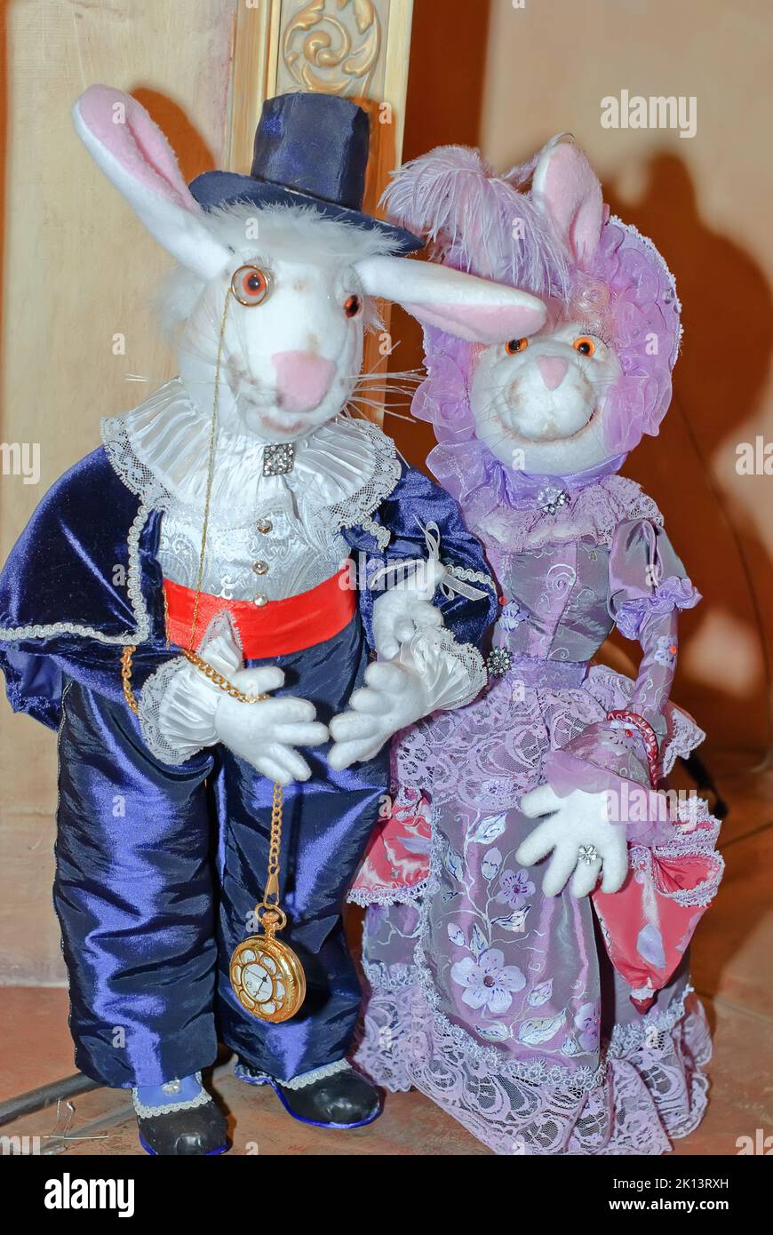 Collectible dolls, which resemble a married couple of old rabbits, are ...
